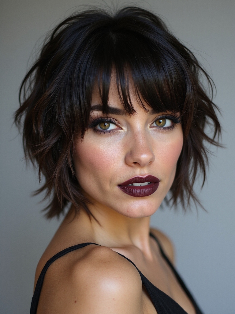 19 Edgy Wolf Cut With Curtain Bangs For Modern Style